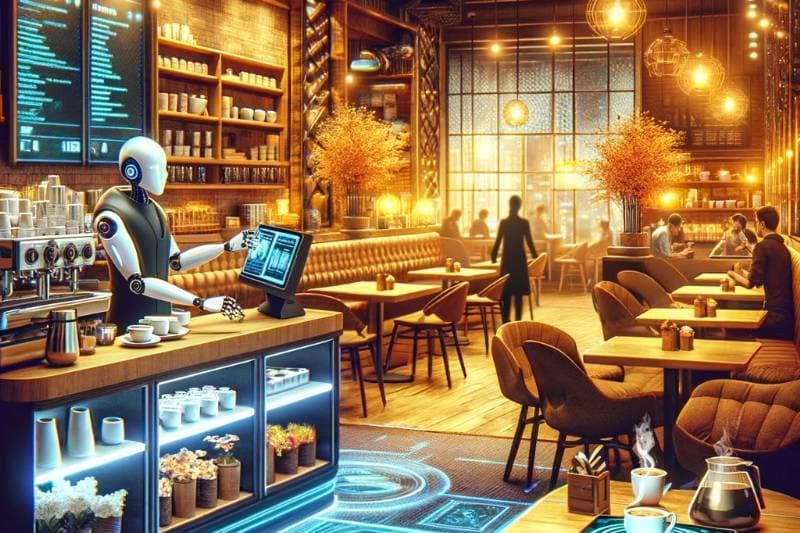 The Futuristic Cafe | Free Chat with AI Bot